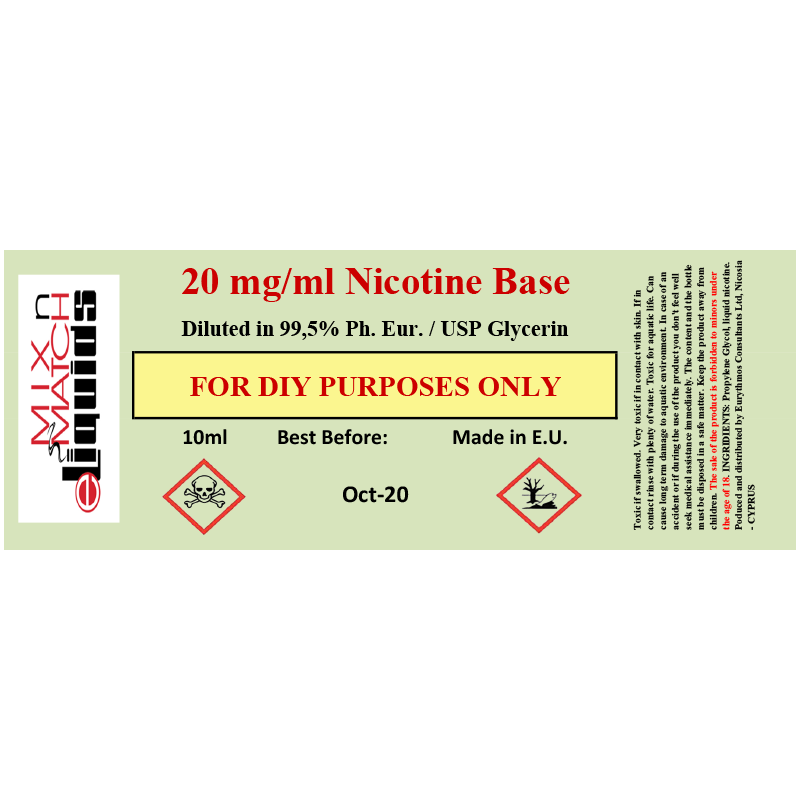 10ml Nicotine At 20 Mg ml Concentration In VG 10ml Nicotine At 20 Mg ml Concentration In VG